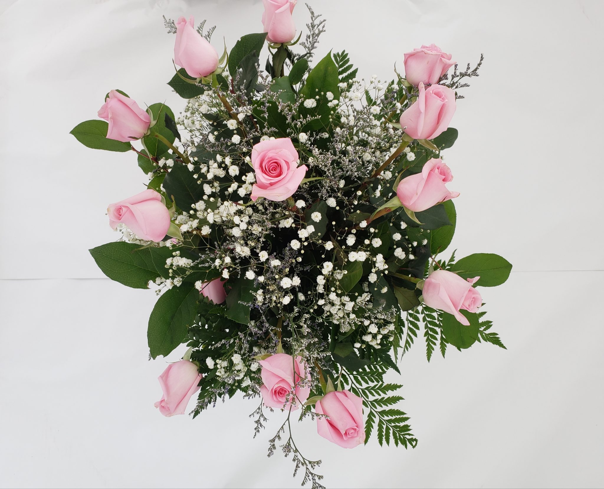 Fresh Floral Arrangement #7 1 Dozen Pink Roses - Dees' Nursery
